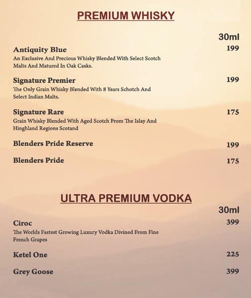 Menu at KYRO Cafe & Club, Indore, Fortune Aura Rooftop