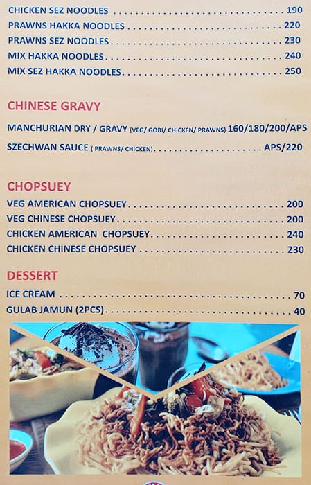 Menu at NEW MATSYA-SAGAR seafood restaurant, Panaji