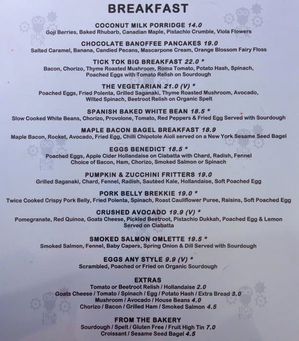 Tick Tok Menu, Menu for Tick Tok, Williamstown, Melbourne - Urbanspoon ...