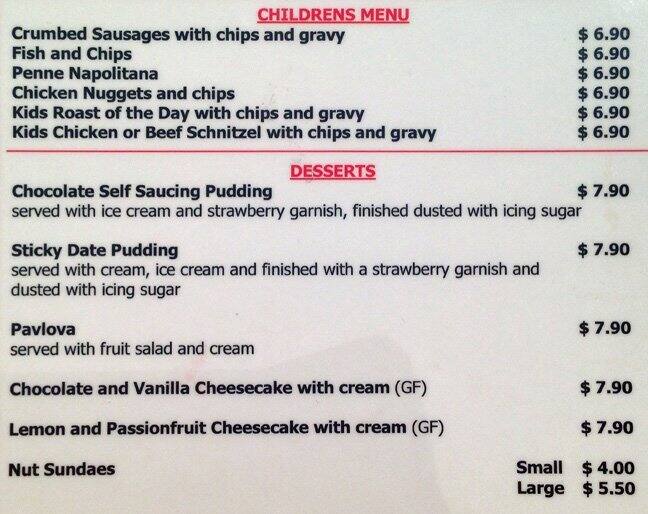 Menu at Grand North restaurant, Northfield