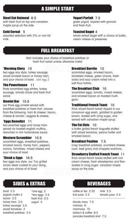 Menu at Elephant & Castle pub & bar, Boston