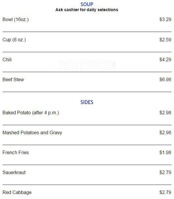 Menu at Tip Top Meats steakhouse, Carlsbad