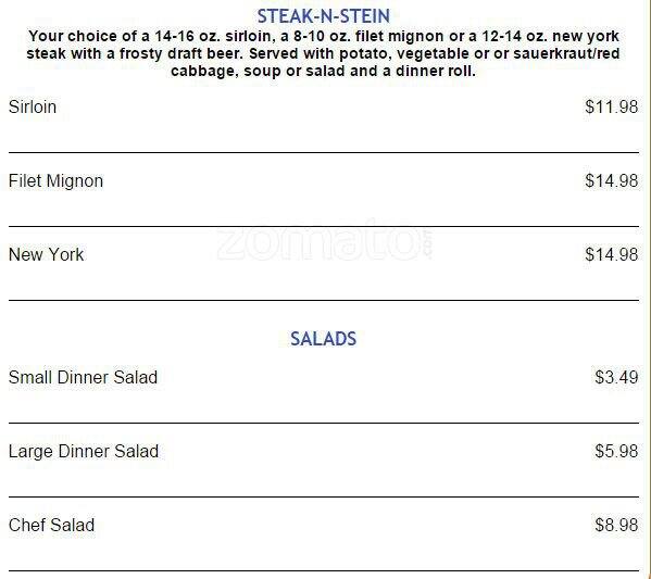 Menu at Tip Top Meats steakhouse, Carlsbad