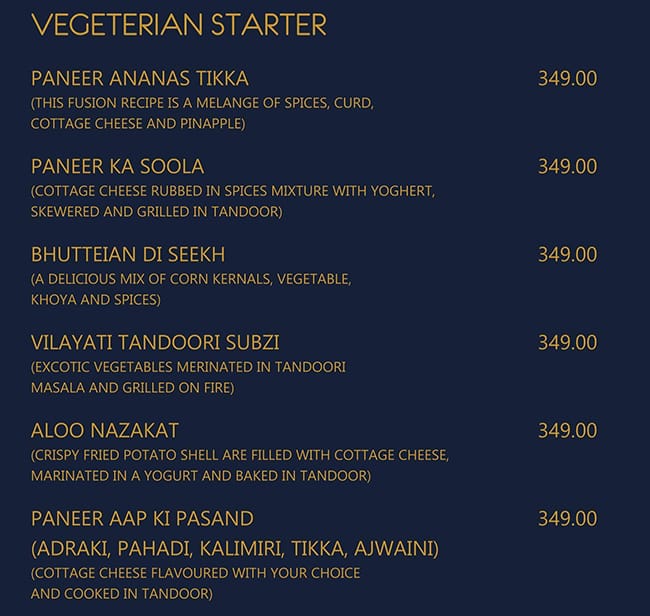 Menu of Aranyam Fine Dine, Goregaon East, Mumbai