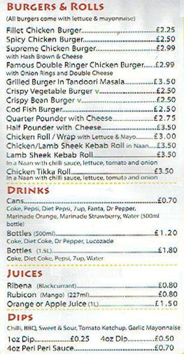 Menu at Famous Chicken N Pizza fast food, London, 11 Highbury Park