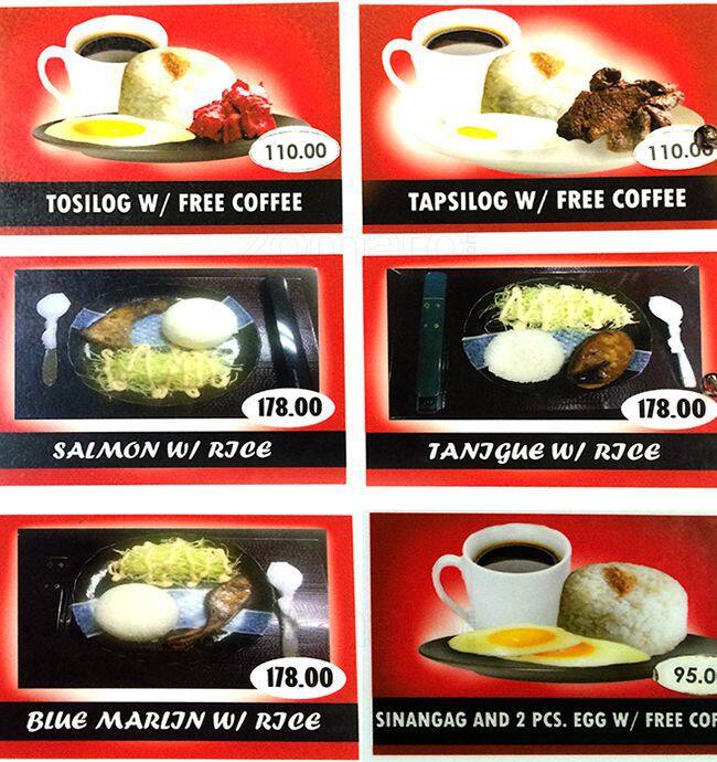 Carta del restaurante Tonkatsu Tak, Ciudad Quezon