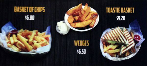 Menu at Arancio Eastgate cafe, Christchurch