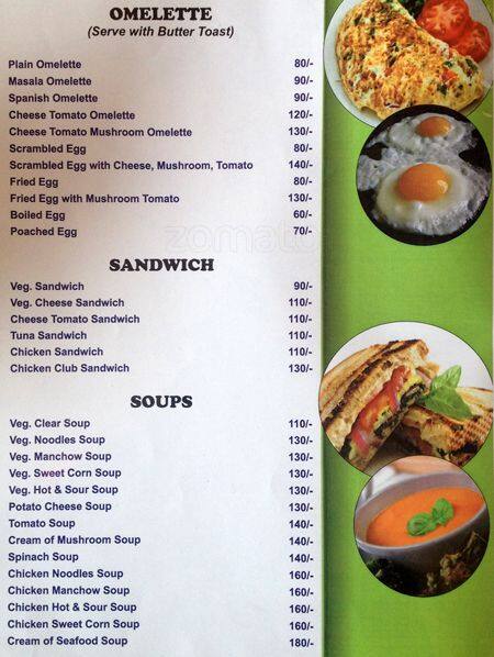 Menu at Sameer Bar, Canacona