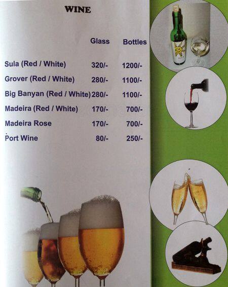 Menu at Sameer Bar, Canacona