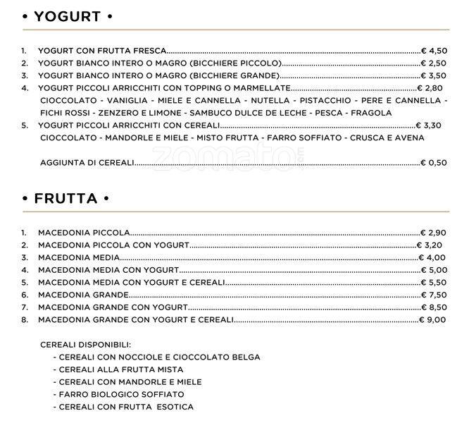 Menu at Light Sushi Restaurant, Milan