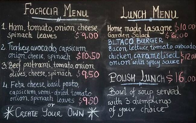 Menu at Polish Rye Crust Bakery, Dandenong