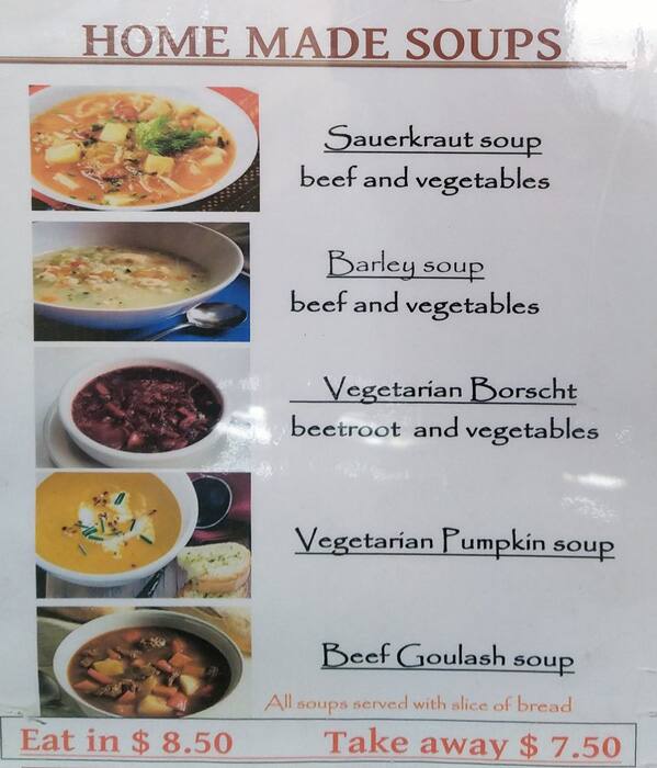 Menu at Polish Rye Crust Bakery, Dandenong