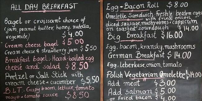 Menu at Polish Rye Crust Bakery, Dandenong