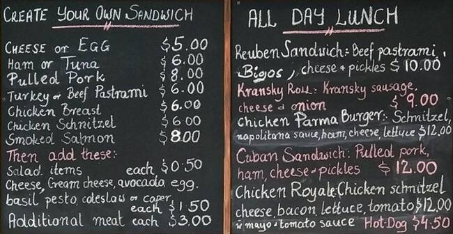 Menu at Polish Rye Crust Bakery, Dandenong