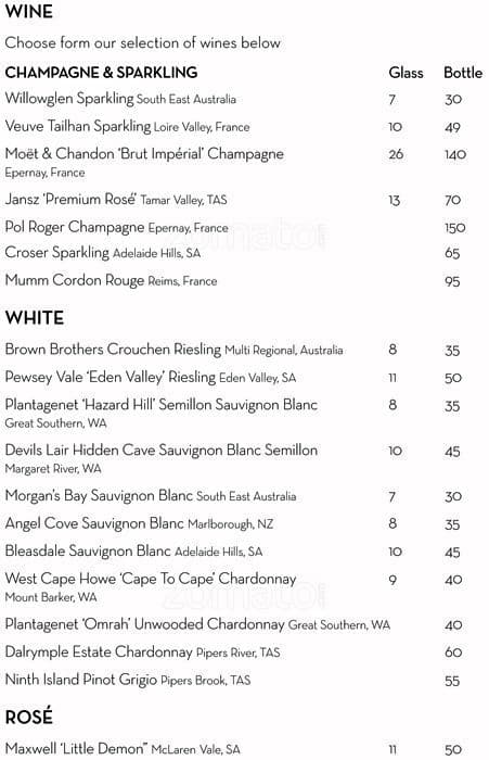 Menu at Atrium Buffet restaurant, Burswood, Crown Metropol