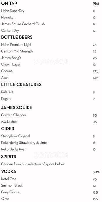 Menu at Atrium Buffet restaurant, Burswood, Crown Metropol