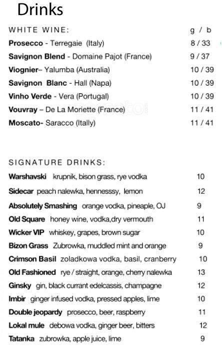 Menu at LOKaL restaurant, Chicago, N Ashland Ave