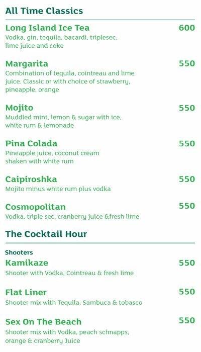 Menu at Urban Kitchen & Bar - Holiday Inn, Kolkata