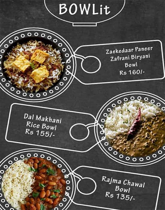 Menu of BOWLit, Udyog Vihar, Gurgaon