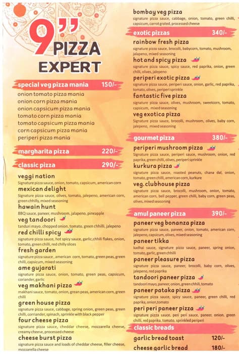 Menu of Octant Pizza, C G Road, Ahmedabad