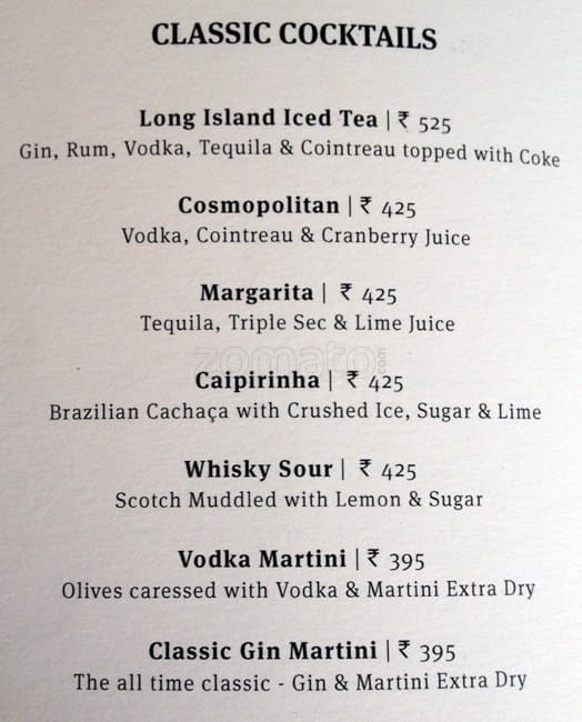Menu at Magique Bar and Restaurant, New Delhi