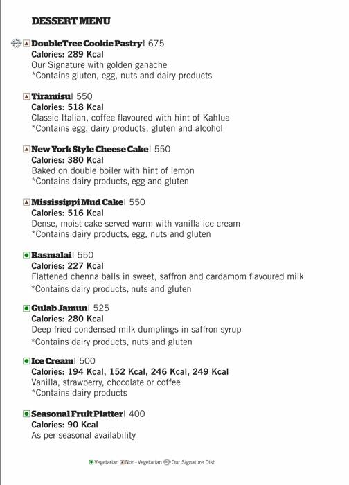 Menu of Glasshouse - DoubleTree by Hilton, Sector 50, Gurgaon