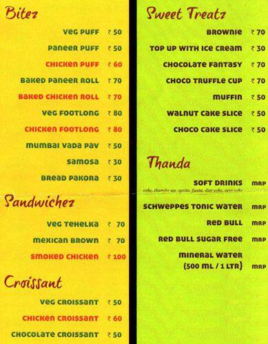 Menu at Eat Tree, Gurugram
