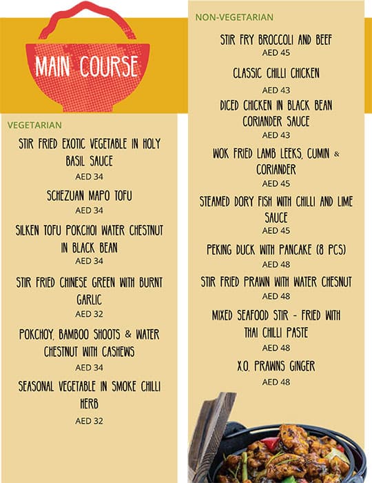 Menu at Soy Express restaurant, Abu Dhabi, Level 1