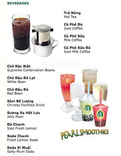 Menu at Phở Hòa + Jazen Tea (Redmond) restaurant, Redmond