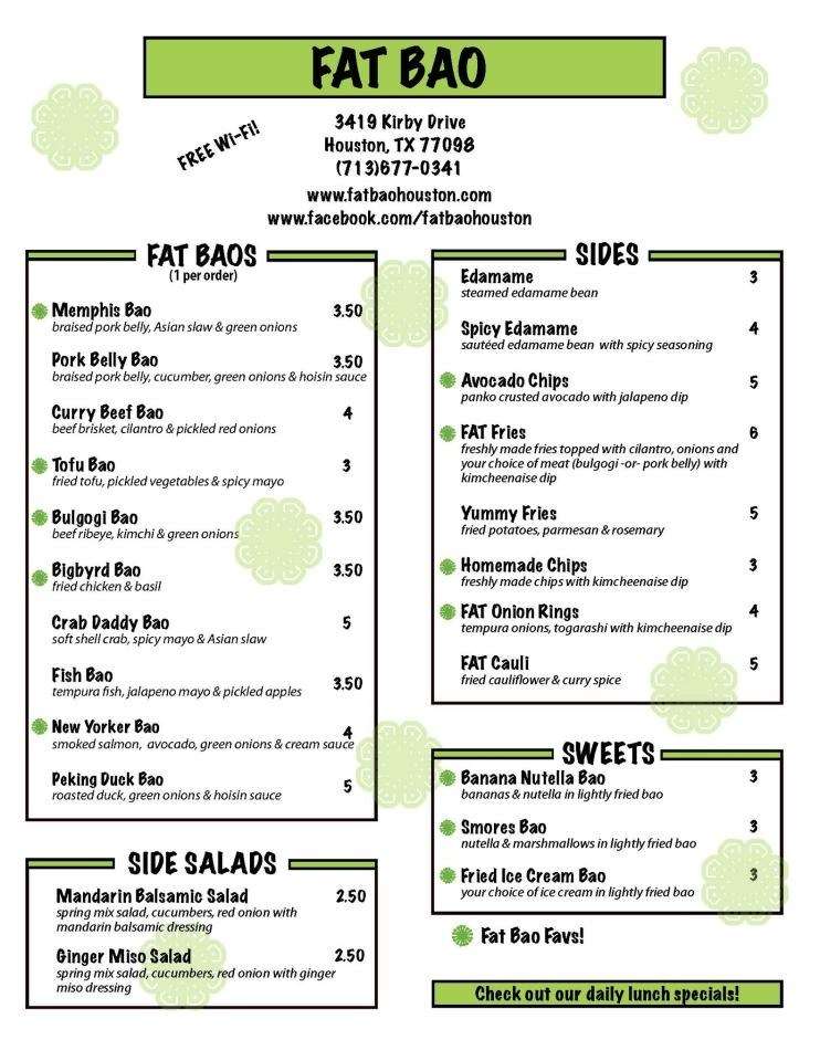 Fat Bao Menu, Menu for Fat Bao, Upper Kirby, Houston - Zomato United States