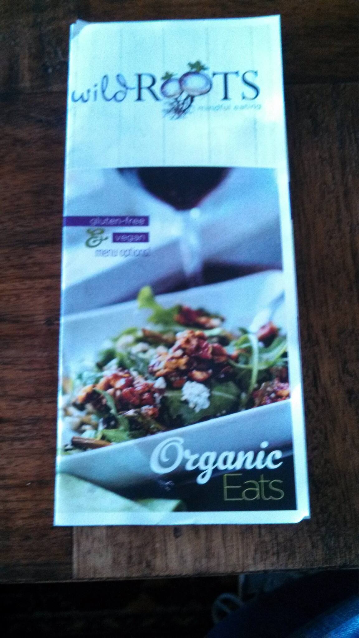 Menu at Wild Roots cafe, Gulf Breeze, 5 Via de Luna Dr