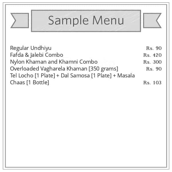 Menu of Surti Khaman House, Gopipura, Surat