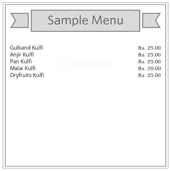 Menu of Shri Krushna Malai Kulfi, Katraj, Pune