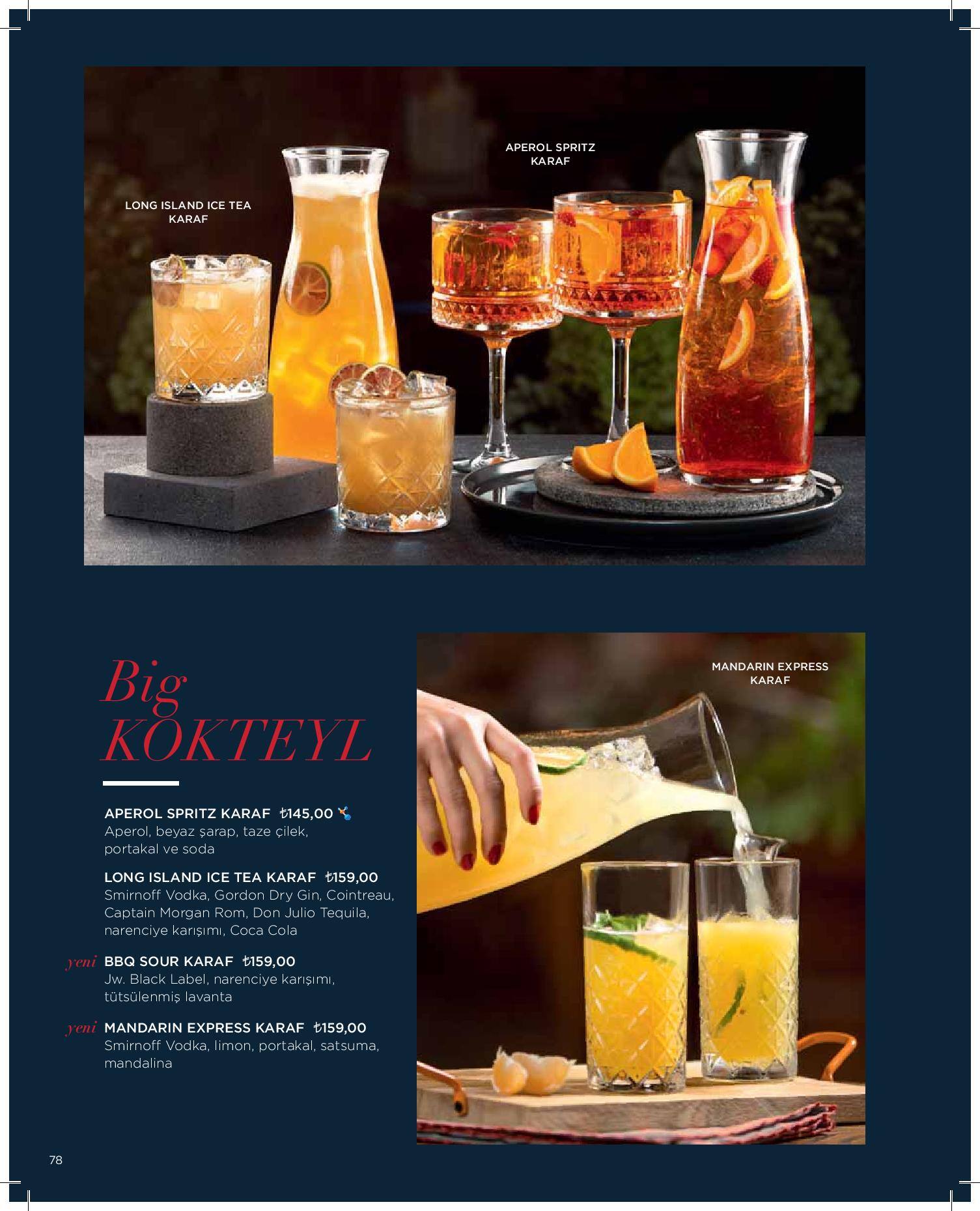 Menu at Big Chefs Restaurant, Antalya