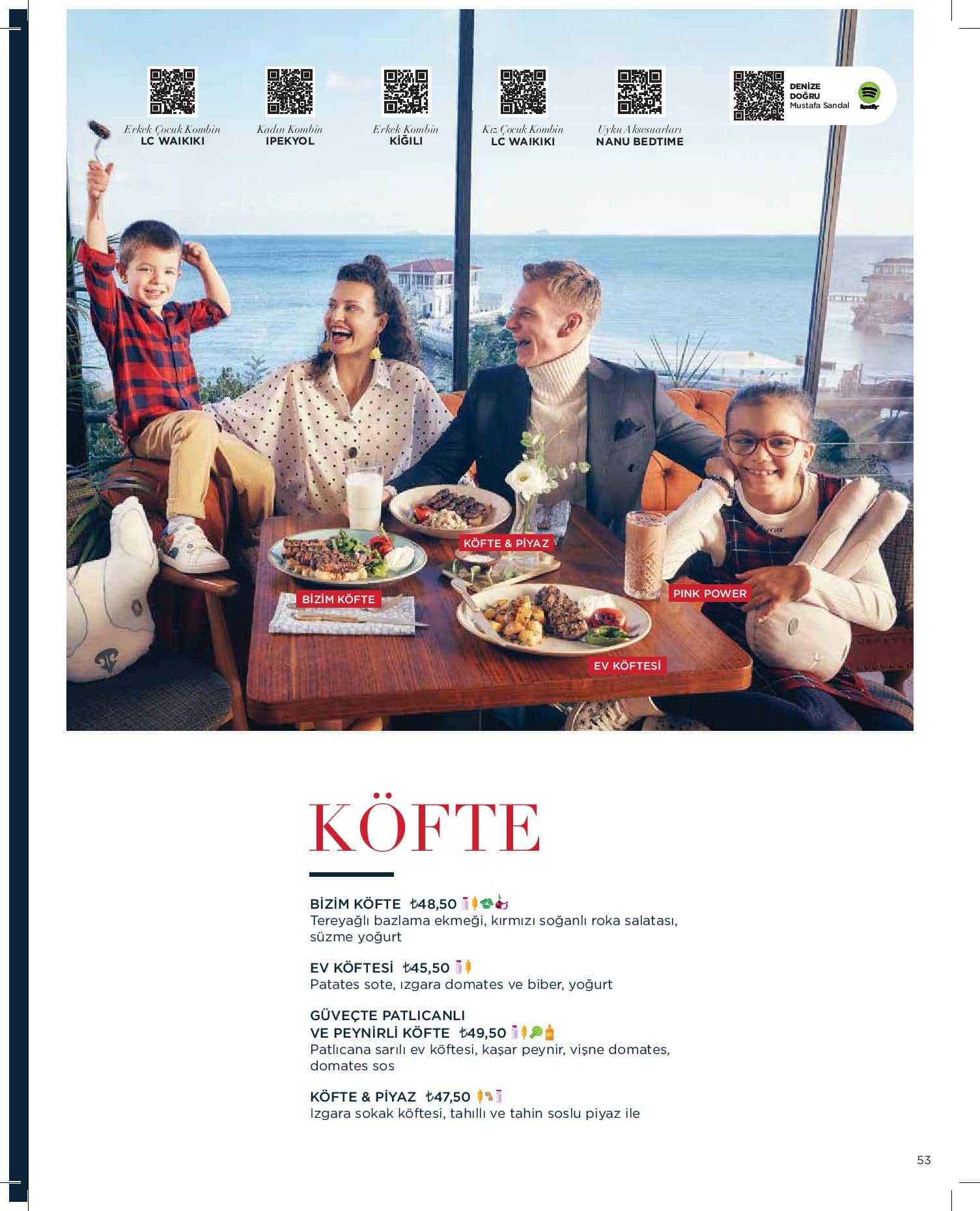 Menu at Big Chefs Restaurant, Antalya