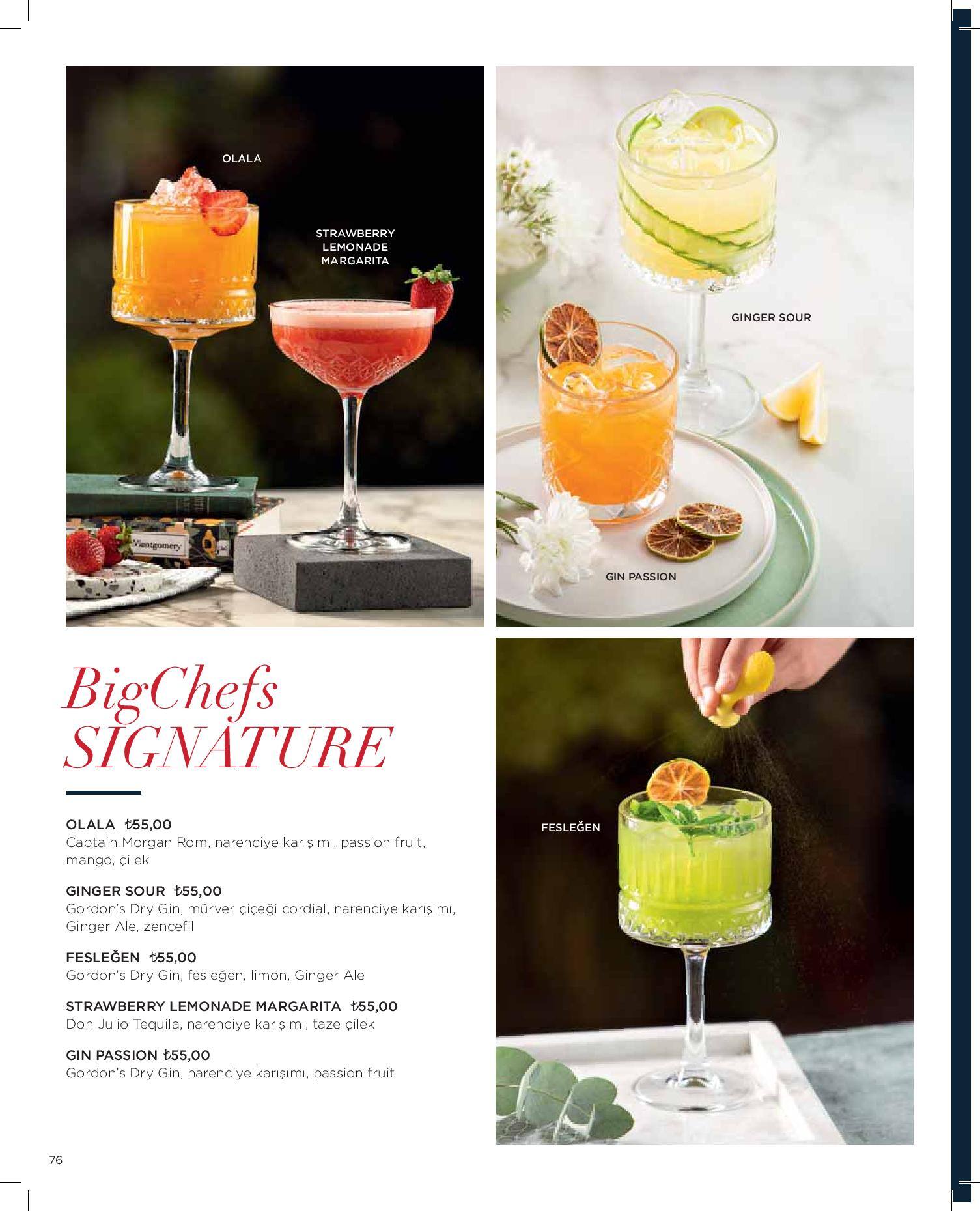 Menu at Big Chefs Restaurant, Antalya