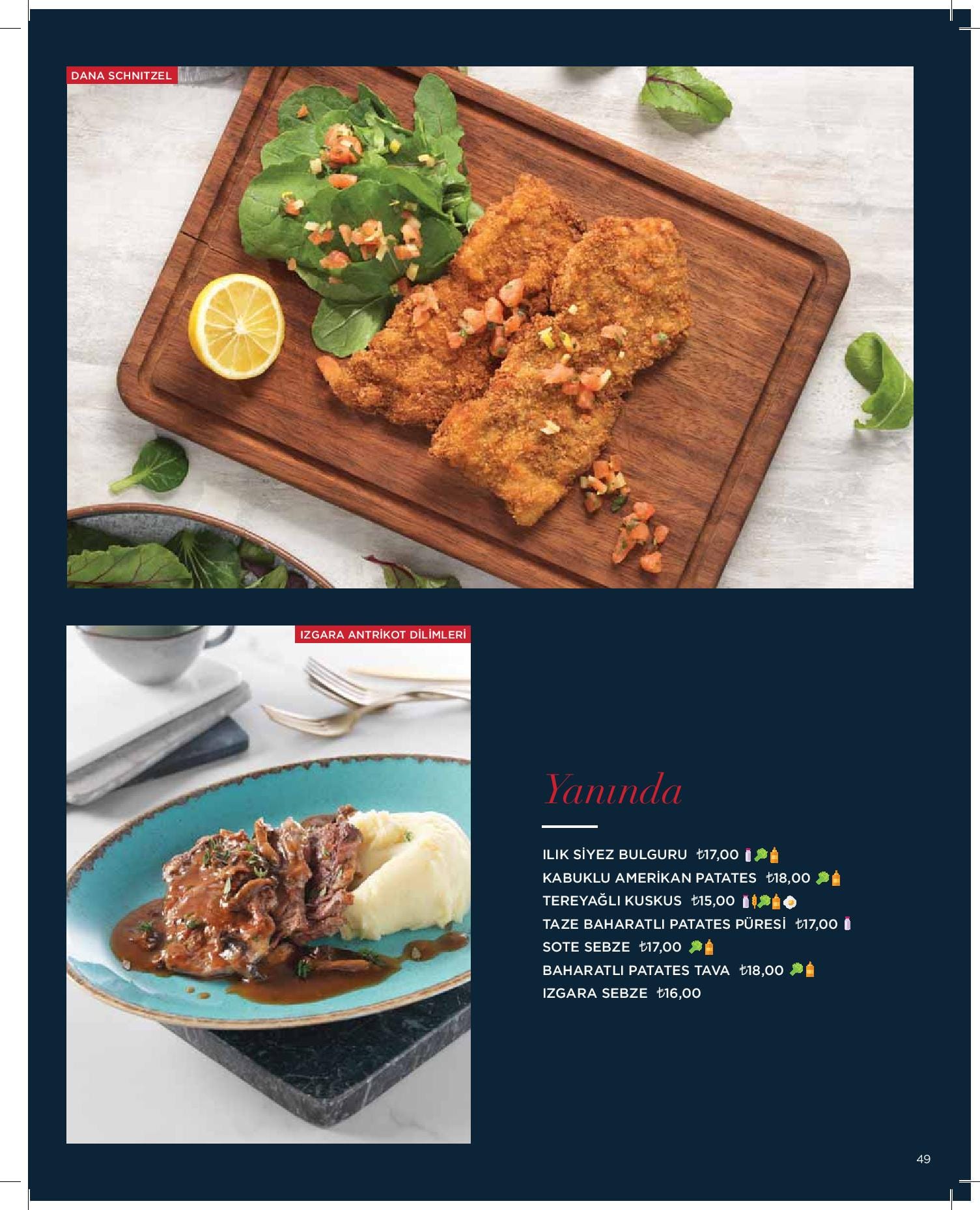 Menu at Big Chefs Restaurant, Antalya