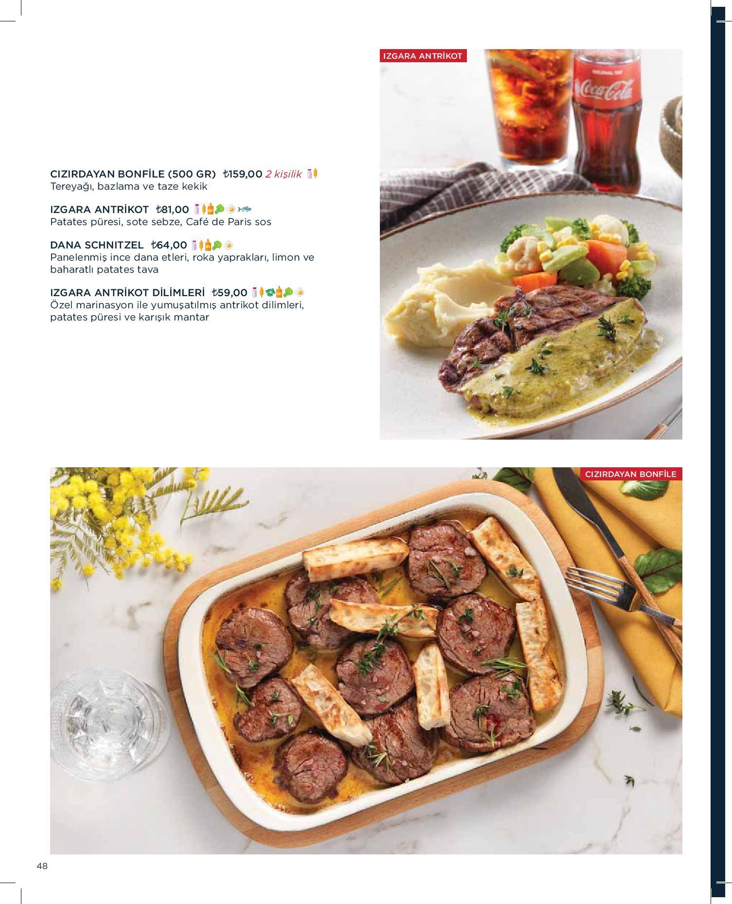 Menu at Big Chefs Restaurant, Antalya