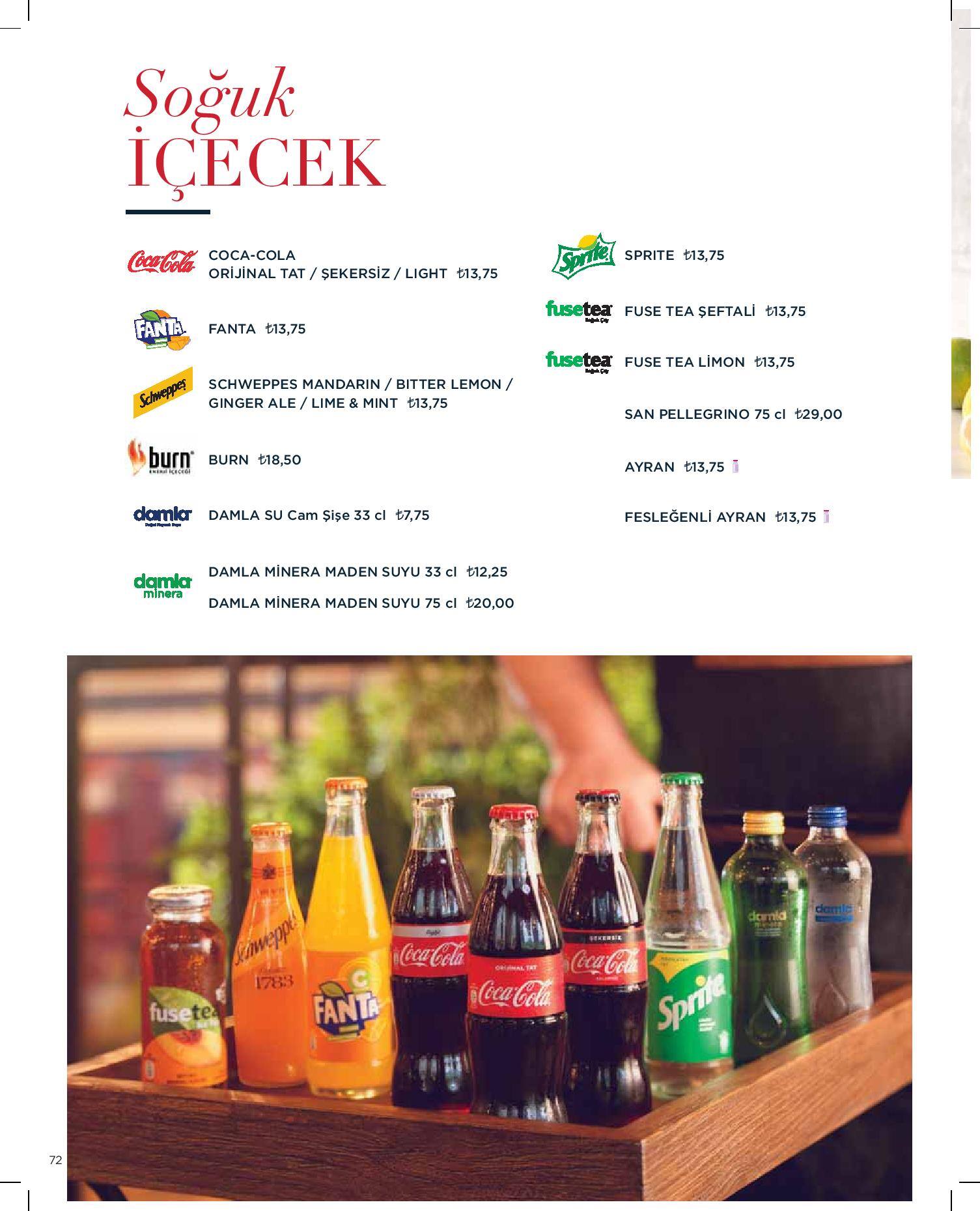 Menu at Big Chefs Restaurant, Antalya