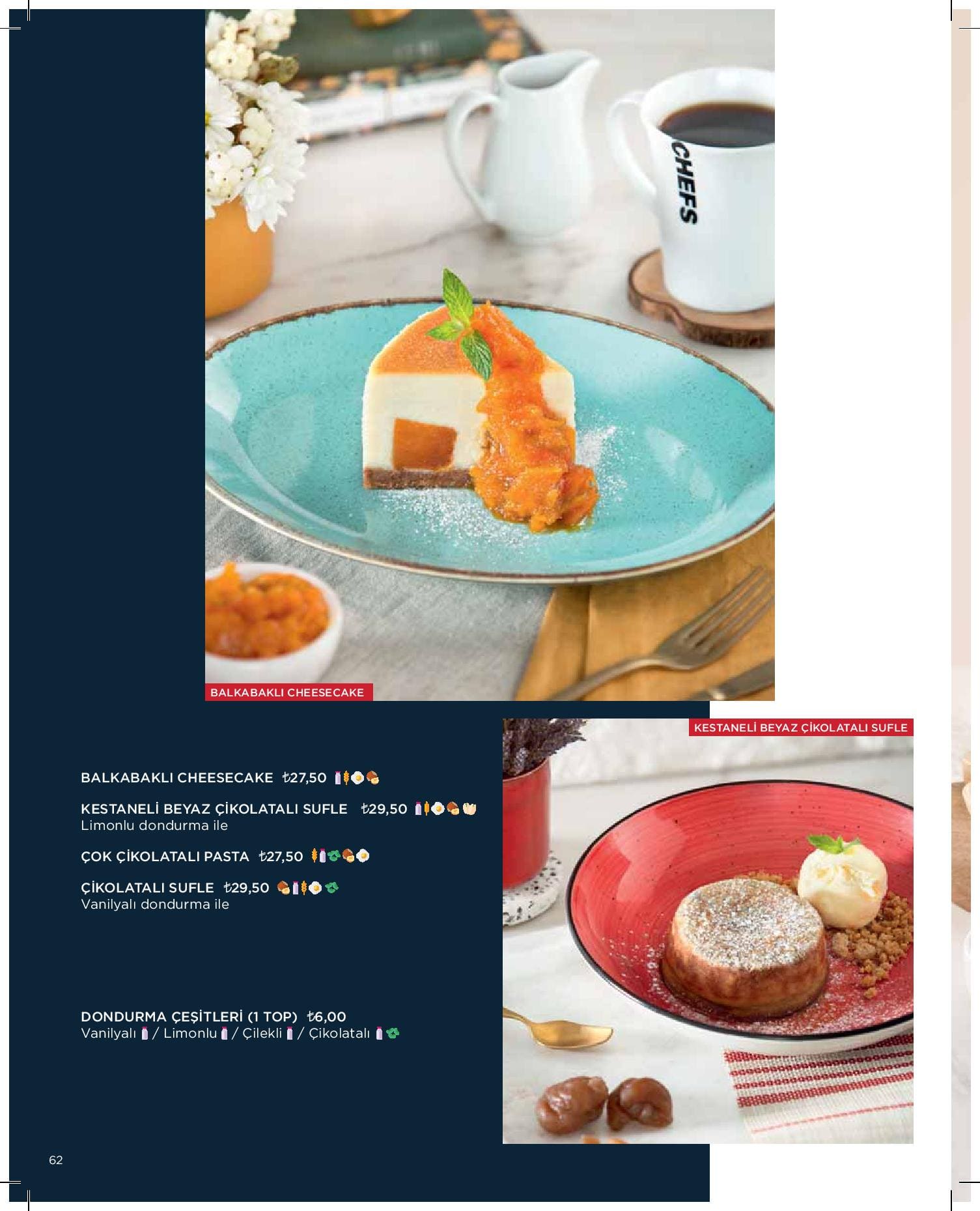 Menu at Big Chefs Restaurant, Antalya