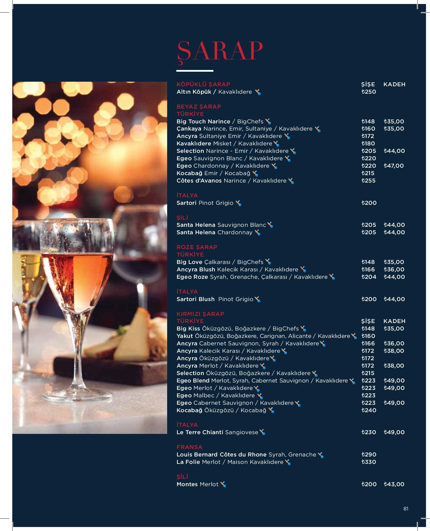 Menu at Big Chefs Restaurant, Antalya