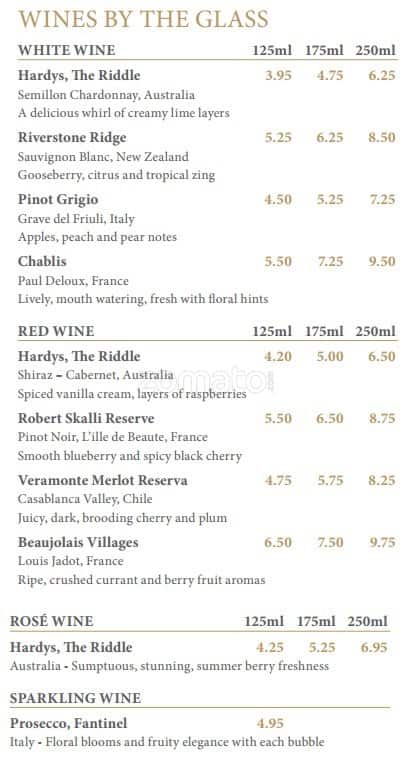 Menu at Clippers Brasserie restaurant, Manchester, Clippers Quay