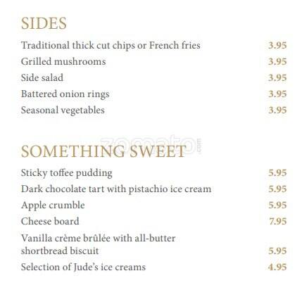 Menu at Clippers Brasserie restaurant, Manchester, Clippers Quay