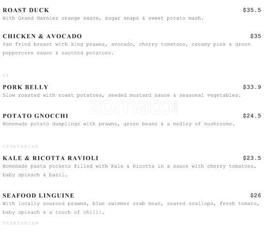 Menu at Our Table cafe, Bedford