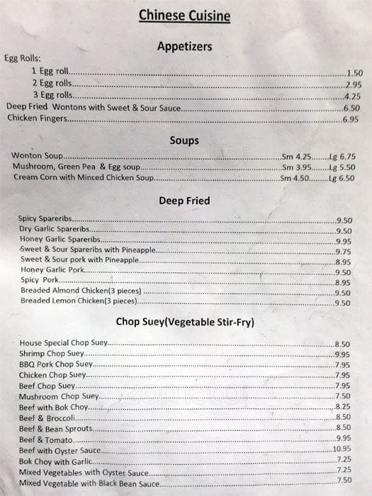 Menu at Skylight Restaurant, Vancouver