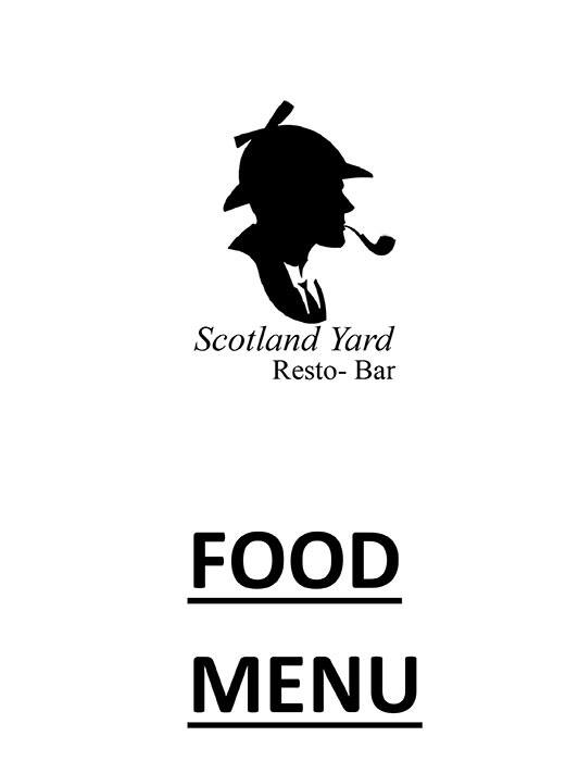 Menu of Scotland Yard, Model Town, Patiala