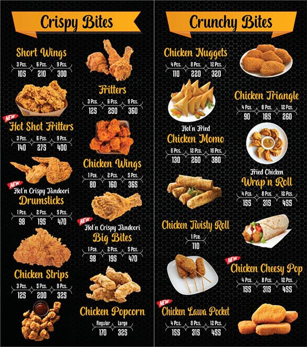 Menu of Chick'N Bites, Hindpiri, Ranchi