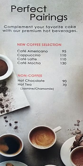 Carta de Conti's Bakeshop & Restaurant - Greenbelt 2, Makati