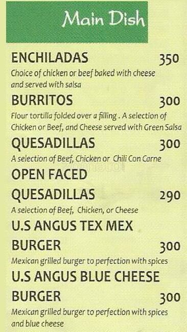 Menu at Salud Bar & Grill, Taguig