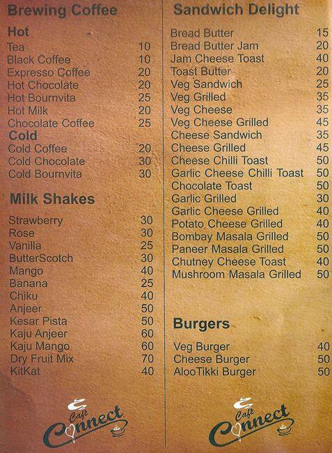 Cafe Connect Menu, Menu for Cafe Connect, Erandwane, Pune - Zomato